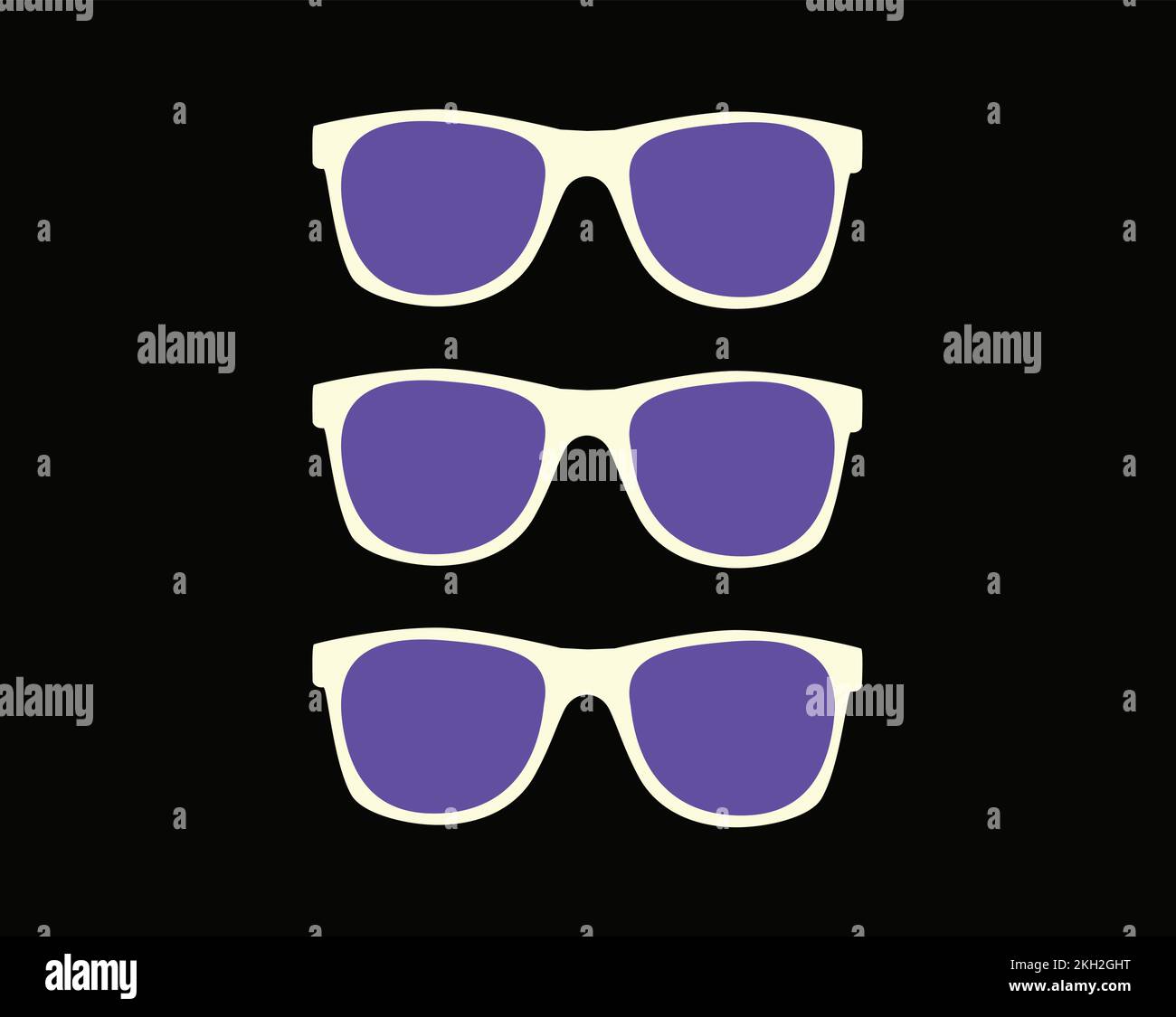 Realistic Vintage Sunglasses Isolated Vector Illustration Stock Vector ...