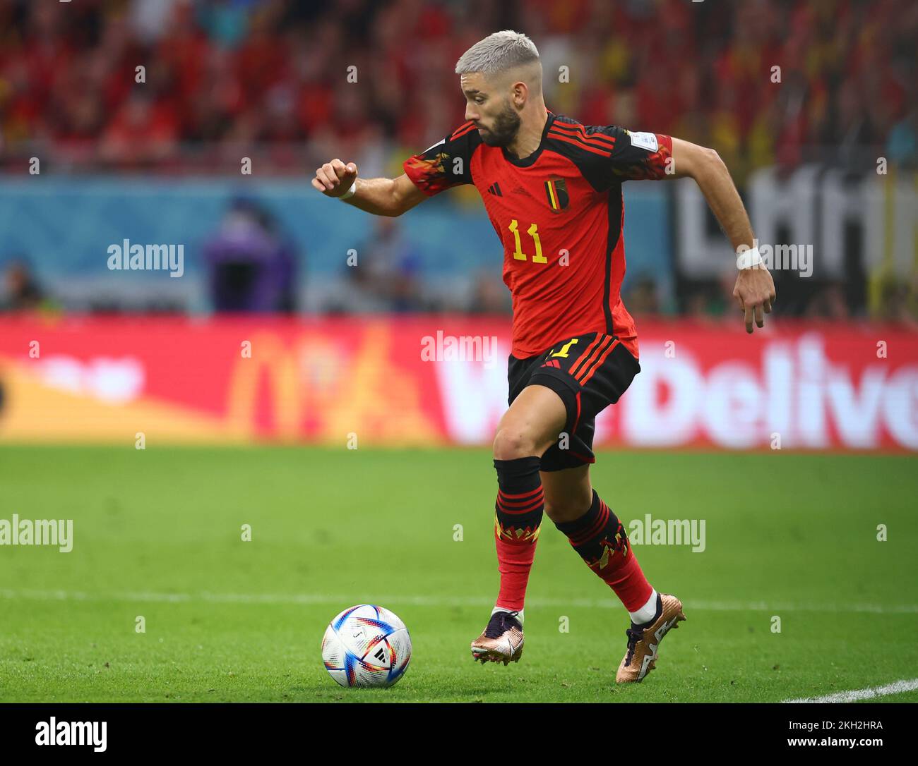 Al Rayyan, Qatar. 23rd Nov, 2022. Yannick Carrasco of Belgium during ...