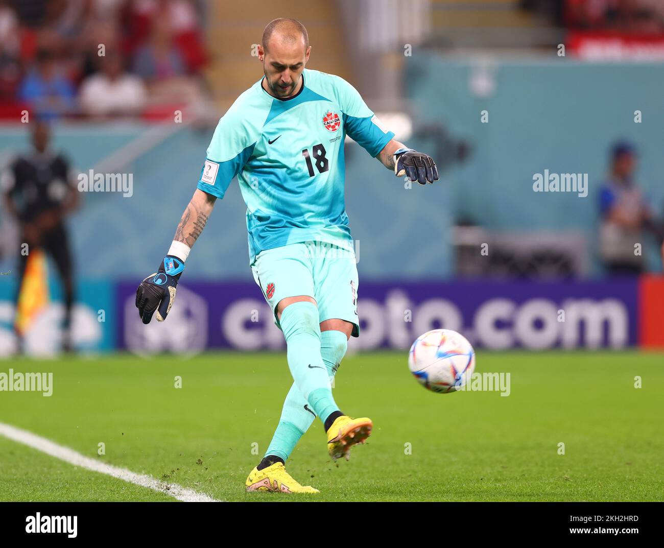 Al Rayyan, Qatar. 23rd Nov, 2022. Milan Borjan of Canada during the ...