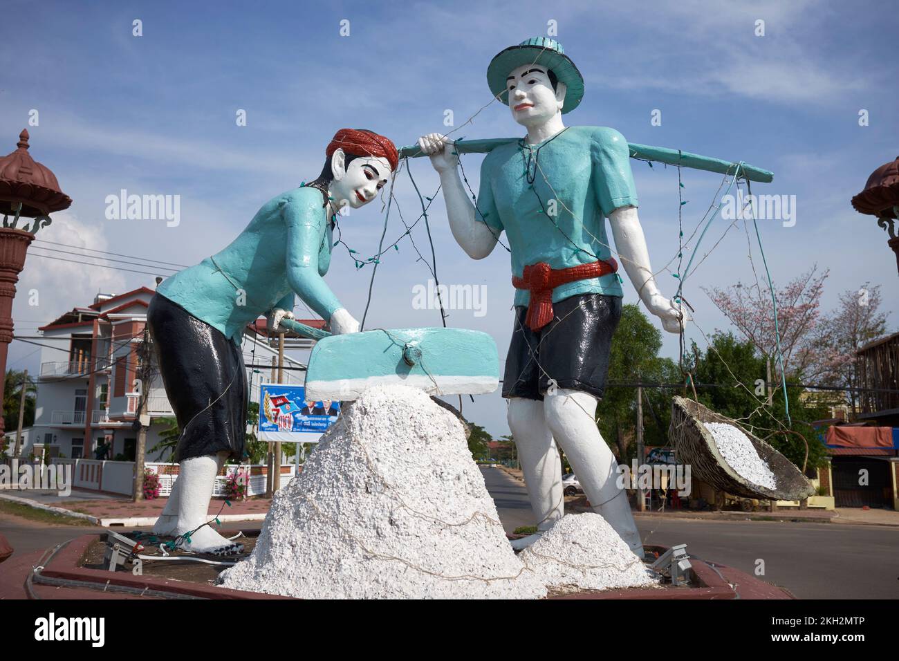 Salt Workers Monument Roundabout Kampot Cambodia Stock Photo - Alamy