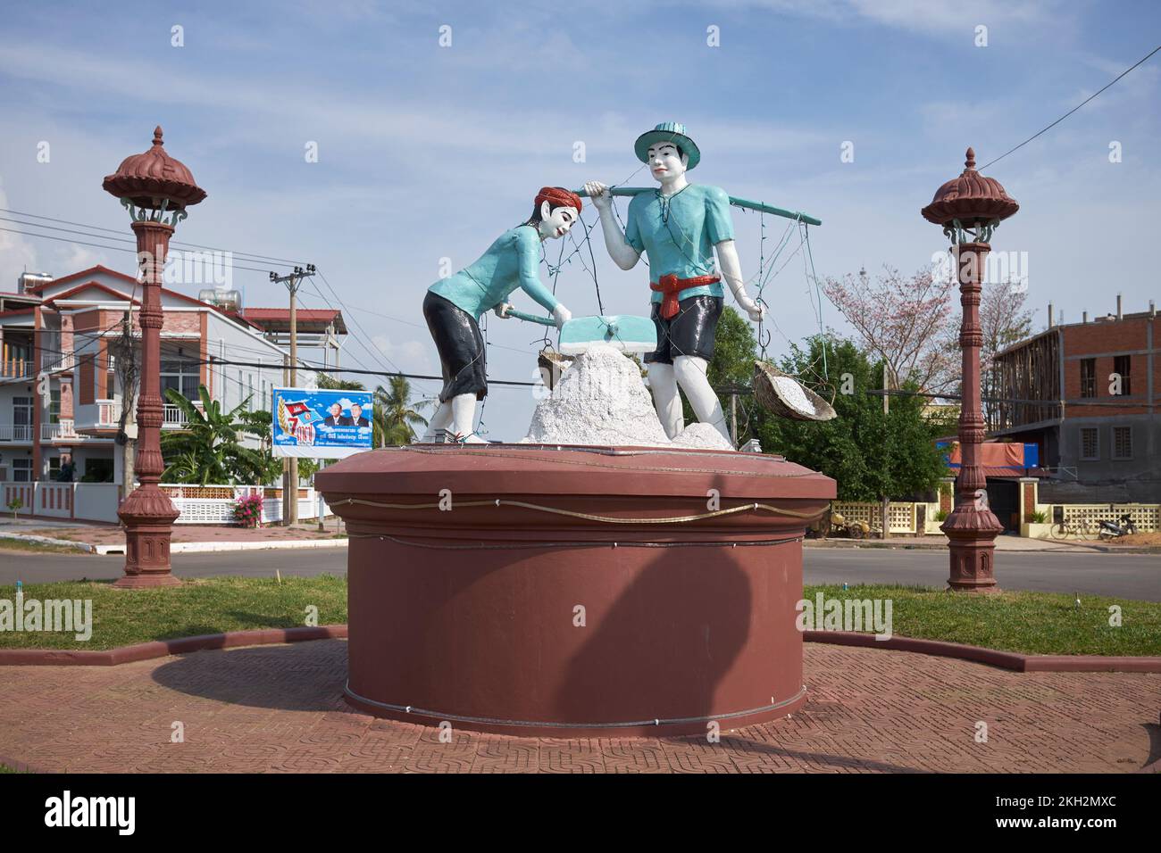 Salt Workers Monument Roundabout Kampot Cambodia Stock Photo - Alamy
