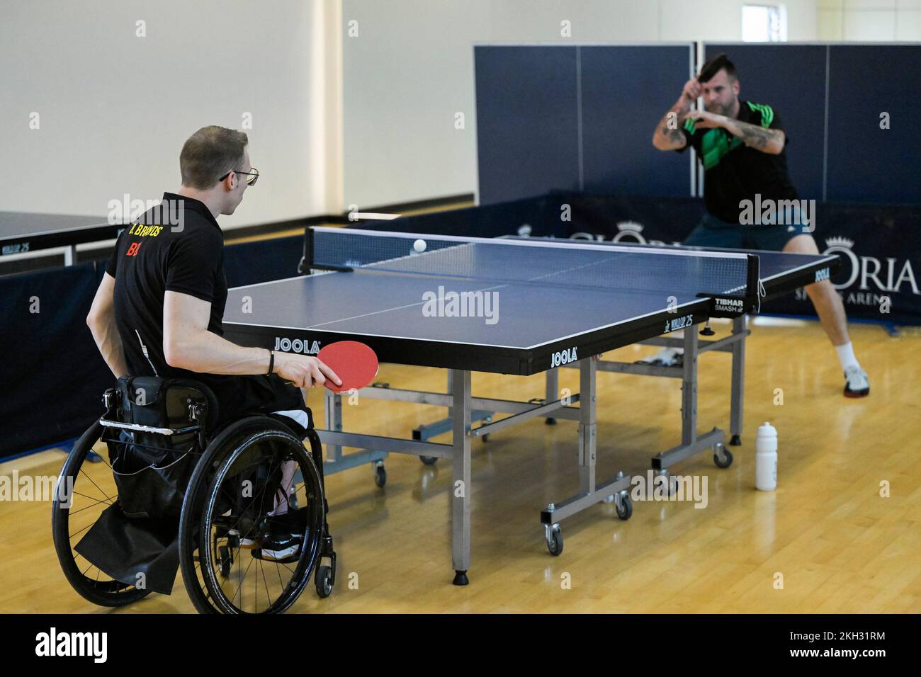Belgian para athlete Bart Brands and Sparring partner Amaury Delhez ...