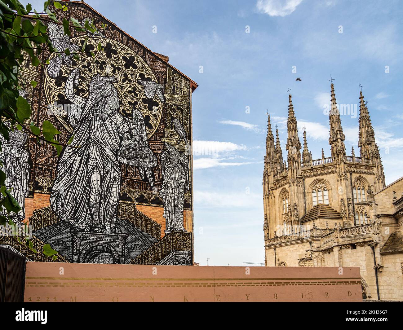 Mural called Monkey Bird in Burgos, Castille and Leon, Spain ...