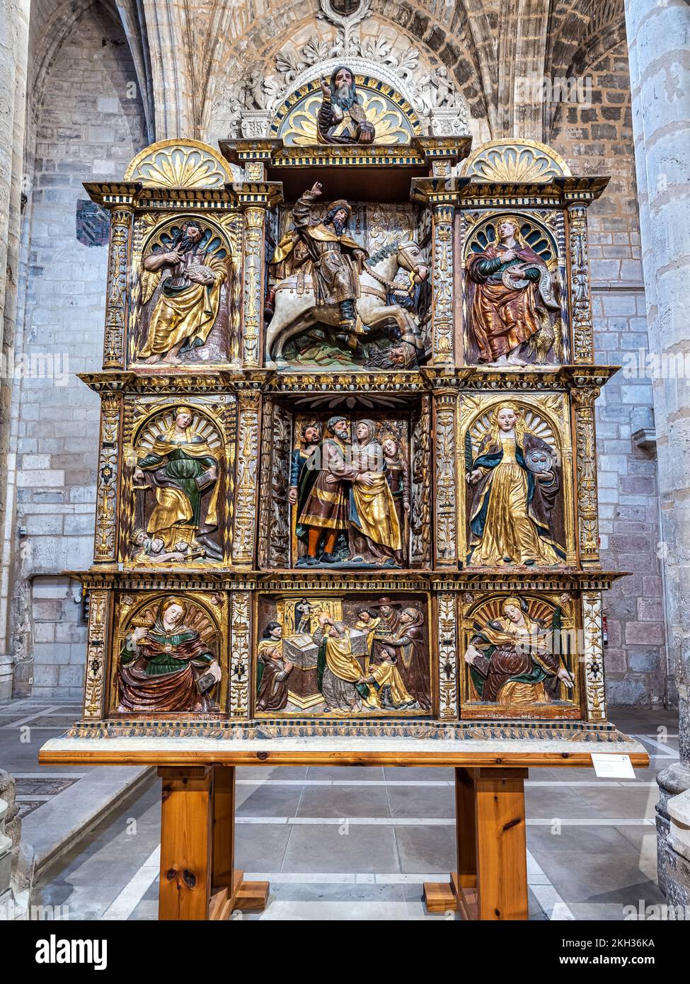 Interior of Iglesia De San Esteban, Church of St. Stephan in Burgos ...