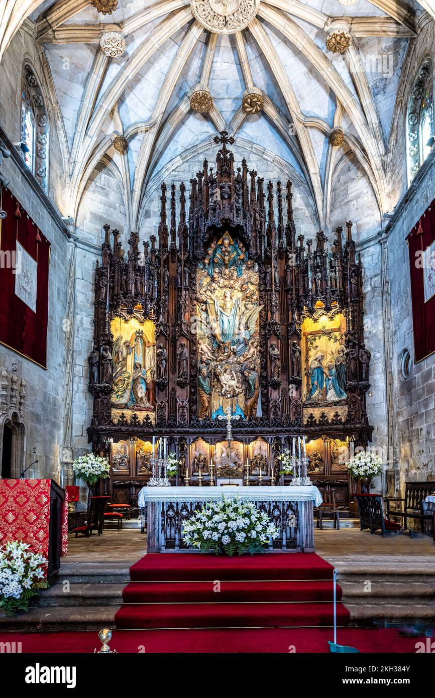 Interior of Saint Mary the Bigger, basilica and church, of plateresque ...