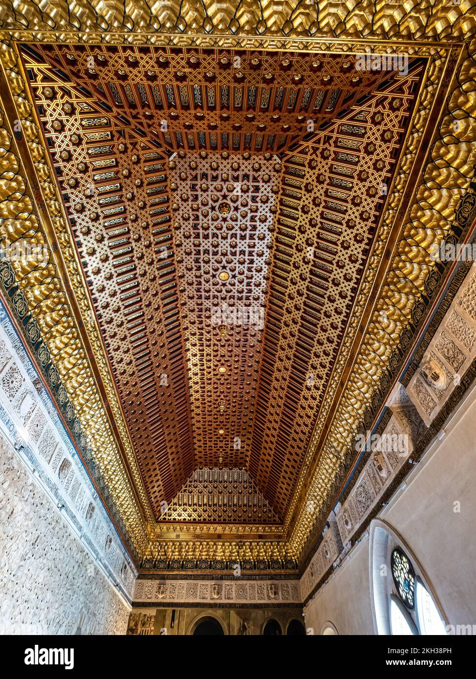 Interior of Alcazar Palace and fortress of the Spanish kings in the ...