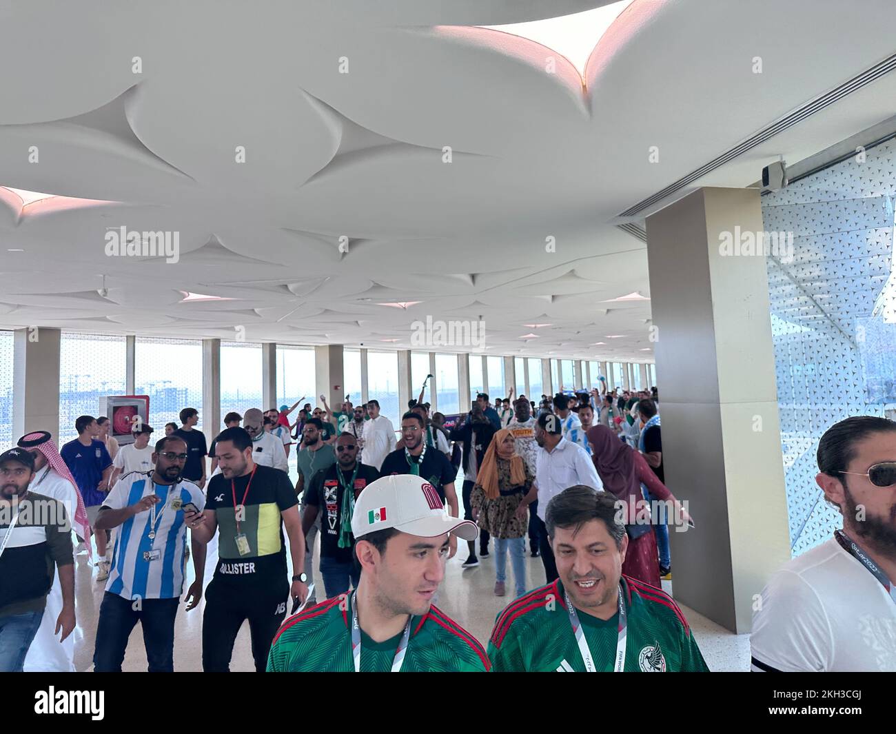 Argentina Football Fans in Lusail Metro Station Qatar Stock Photo - Alamy