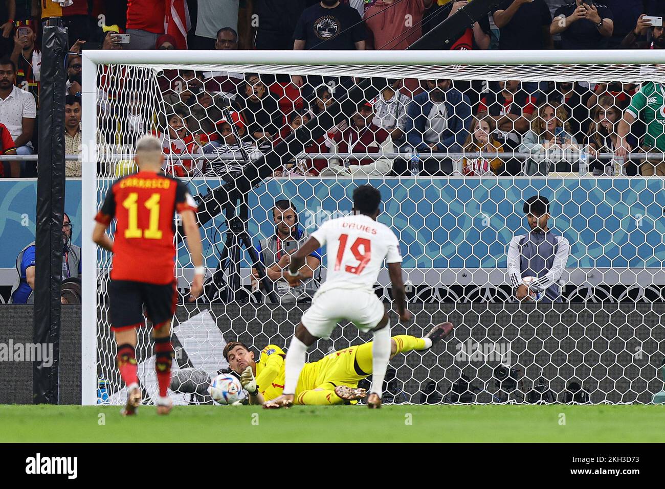 Doha, Qatar. 23rd Nov, 2022. Thibaut Courtois, save penalty kick during ...