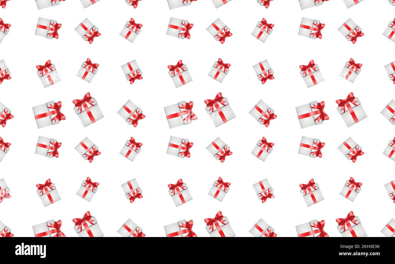 Gift pattern, seamless texture with hand drawn illustrations of present ...
