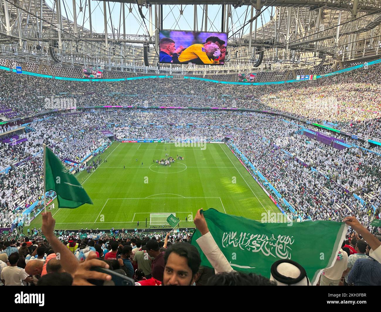 Saudi Spectators in Lusail Stadium after Wining match against Argentine ...