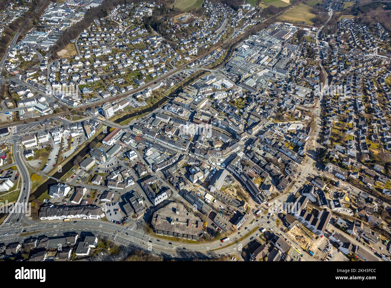 Aerial view, city center between Fritz-Honsel-Straße and Oesterweg ...
