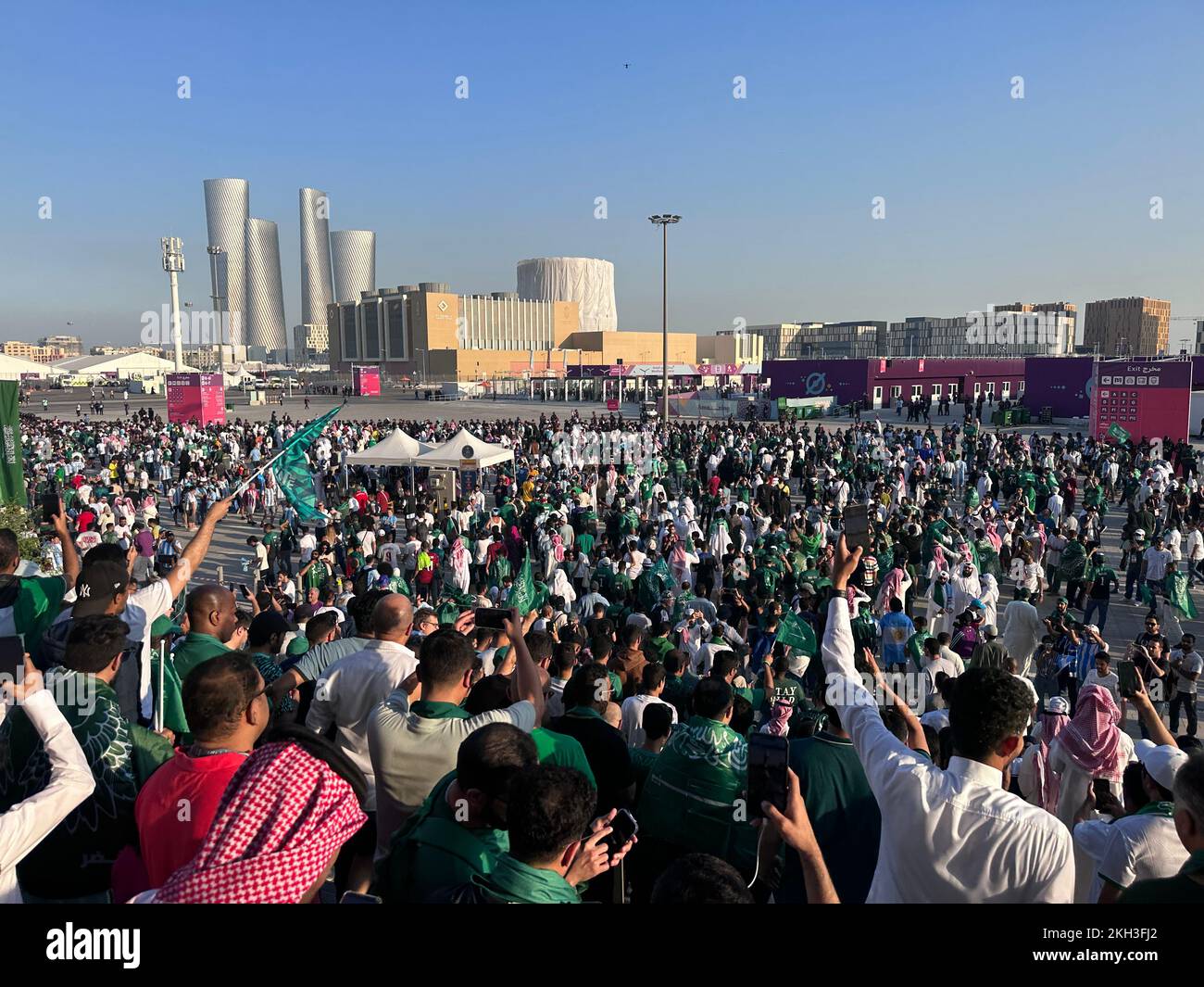 Saudi Spectators in Lusail Stadium after Wining match against Argentine ...