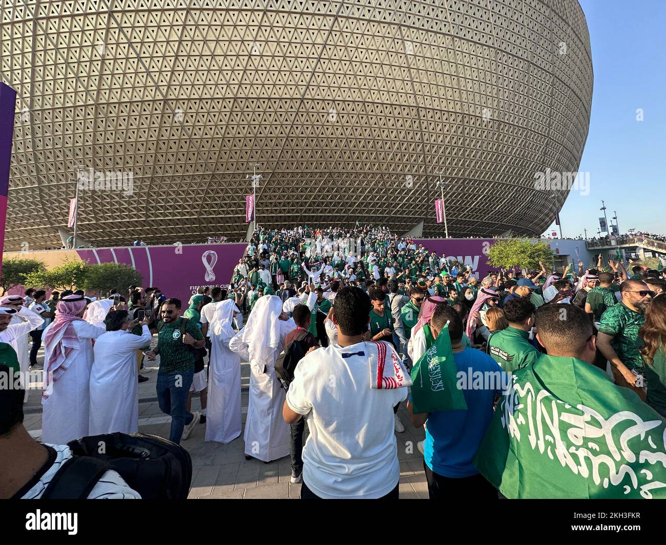 Saudi Spectators in Lusail Stadium after Wining match against Argentine ...