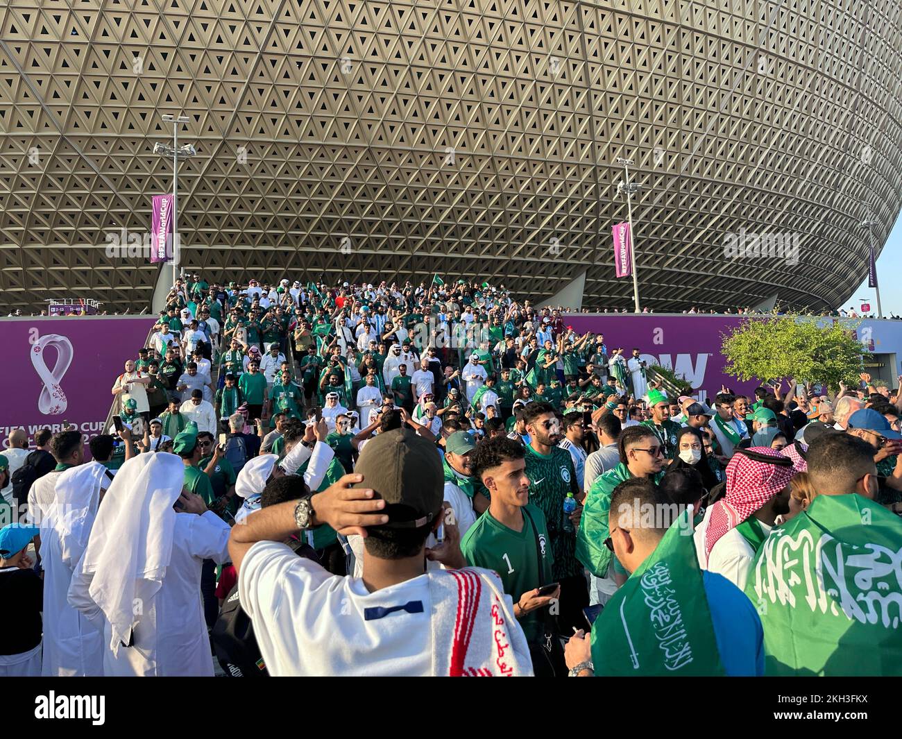 Saudi Spectators in Lusail Stadium after Wining match against Argentine ...