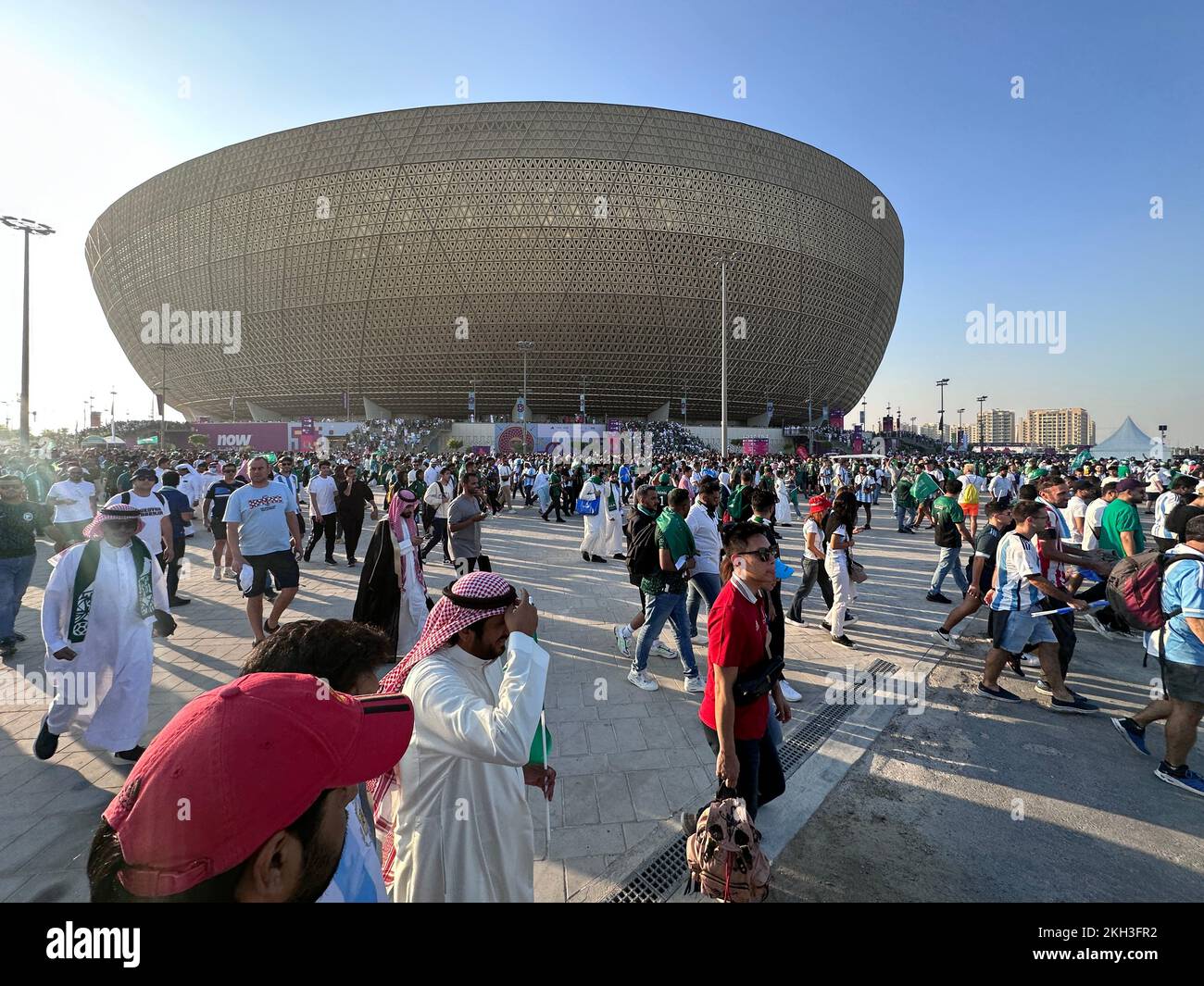 Saudi Spectators in Lusail Stadium after Wining match against Argentine ...