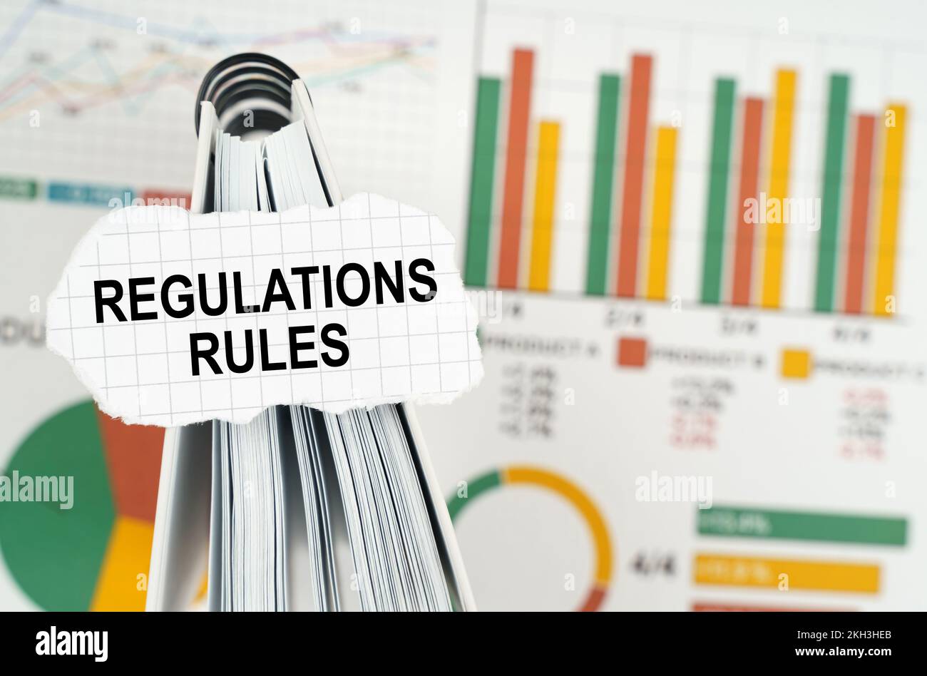 Business concept. On the business charts there is a notebook on which ...