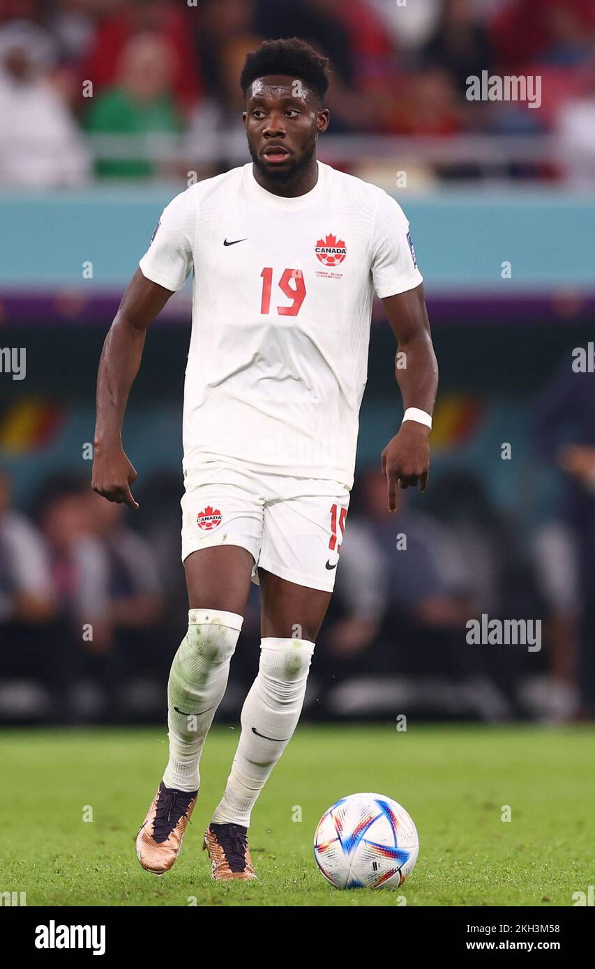 Al Rayyan, Qatar. 23rd Nov, 2022. Alphonso Davies of Canada during the ...