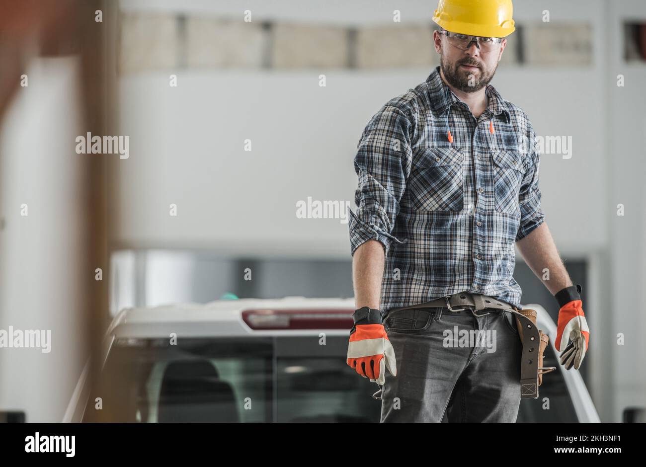 Professional Caucasian Contractor in His 30s Standing Indoors at ...