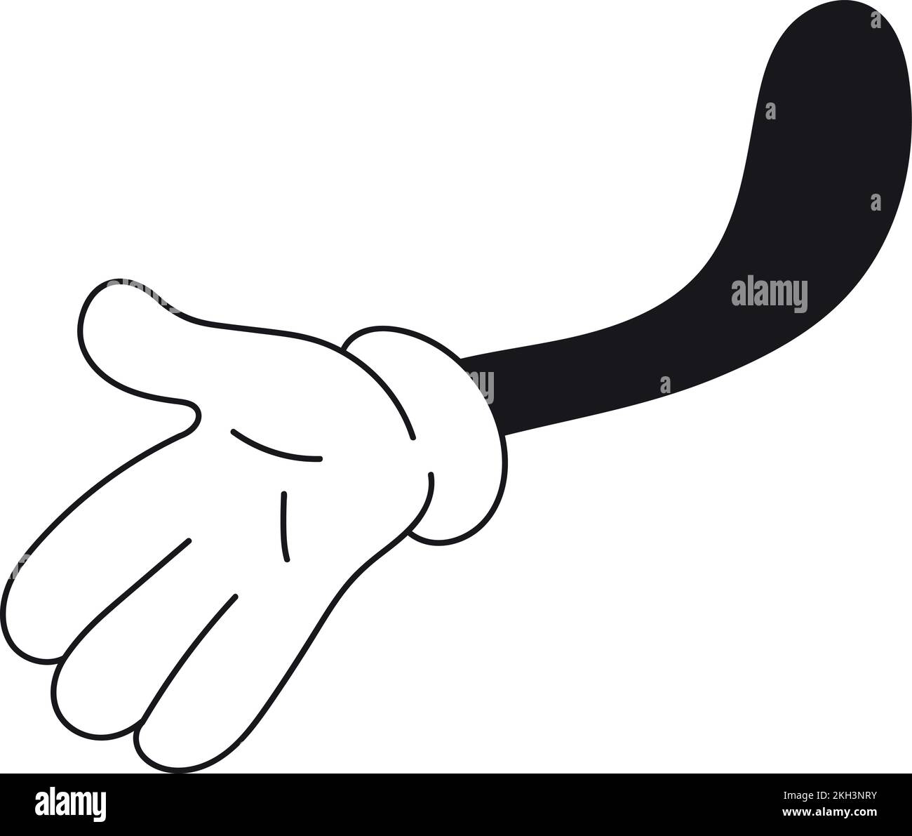 Hand in white glove. Cartoon character comic arm isolated on white ...