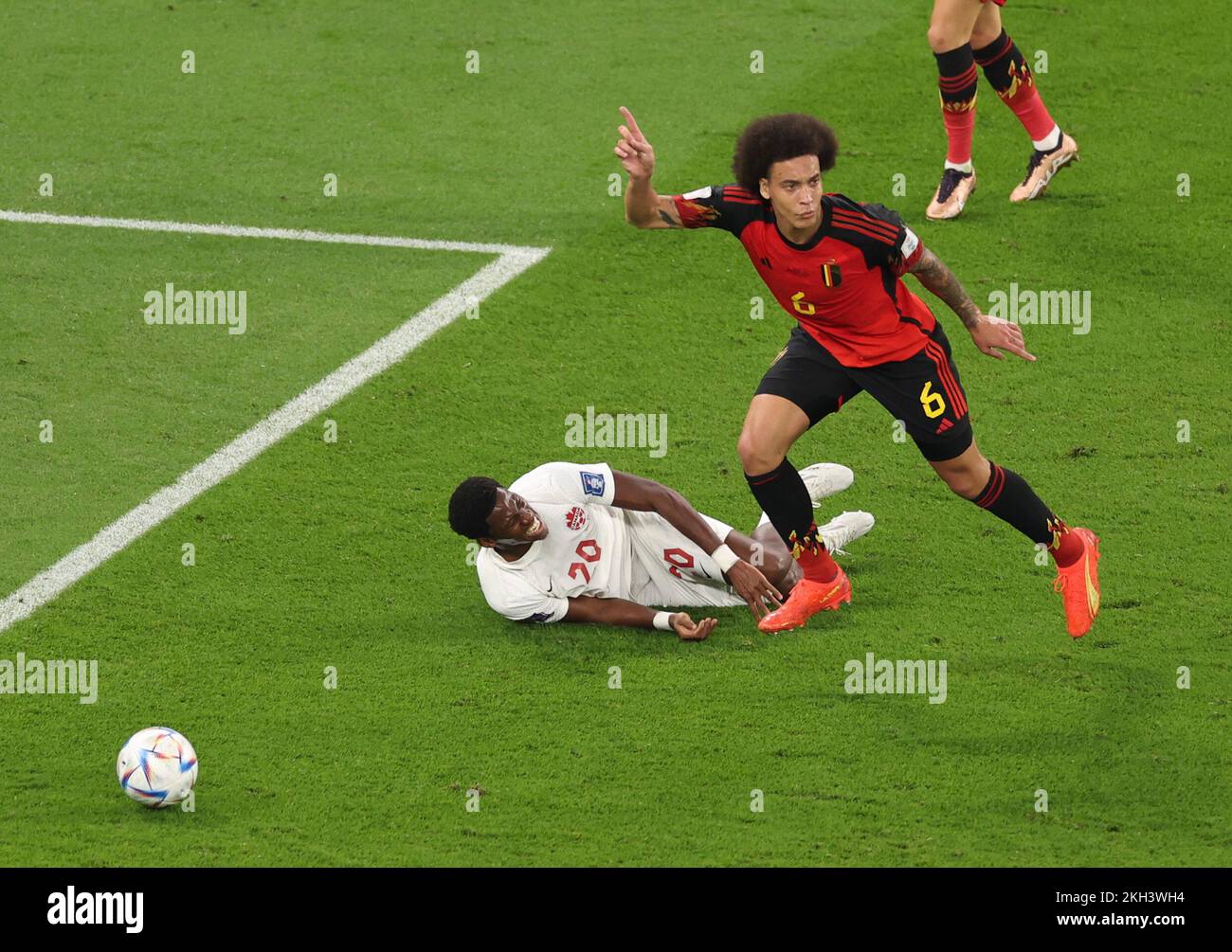 Al Rayyan, Qatar. 23rd Nov, 2022. Axel Witsel (R) of Belgium and ...