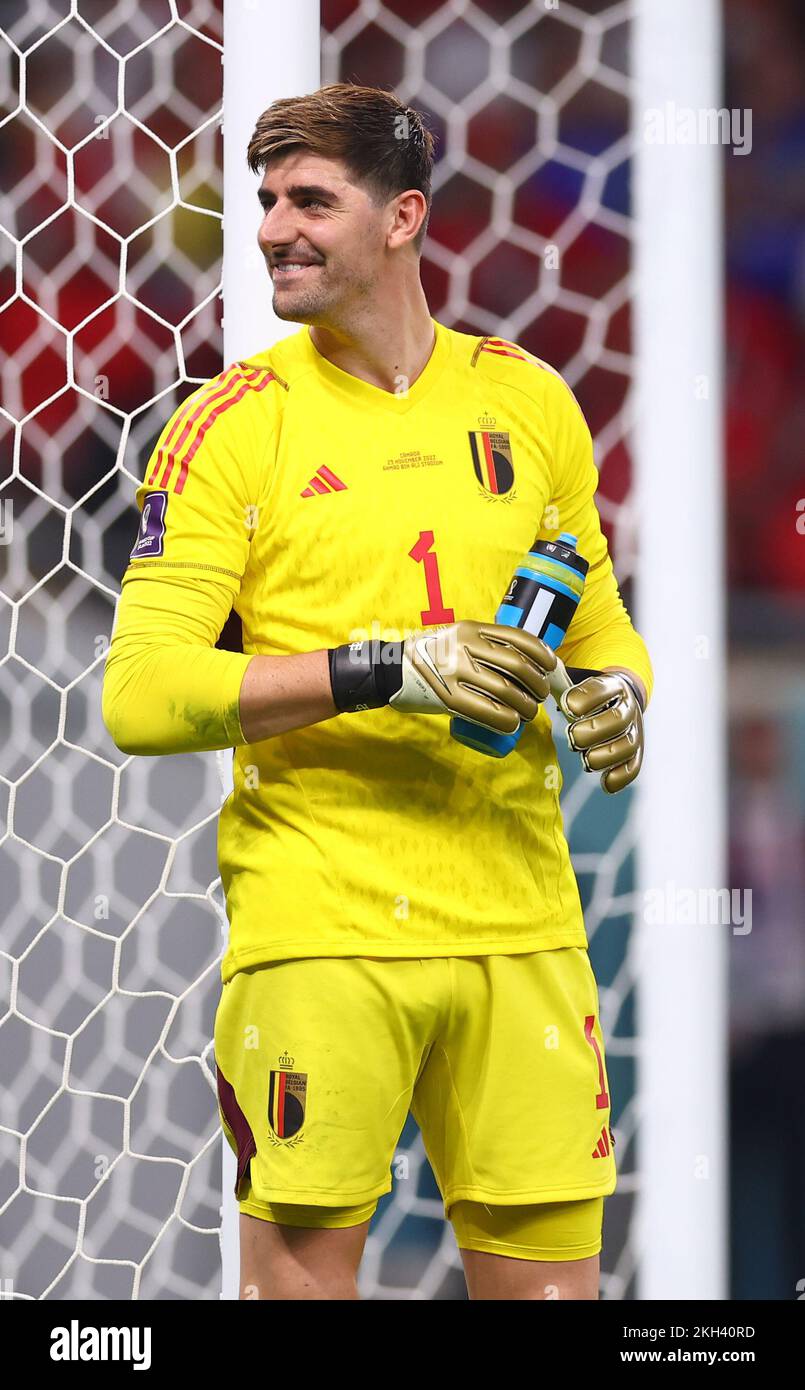 Al Rayyan, Qatar. 23rd Nov, 2022. Thibaut Courtois of Belgium during ...