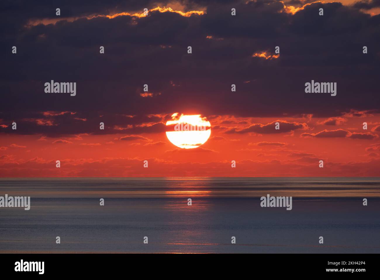 Dramatic Colorful Sunrise Sky. Mediterranean Sea. Abstract Red Sky ...