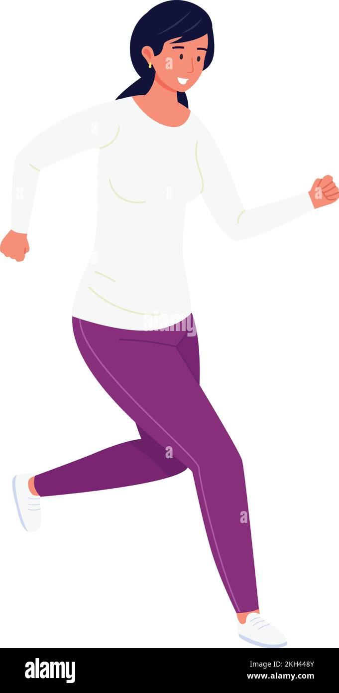 Woman running. Cardio workout. Training for marathon race isolated on ...