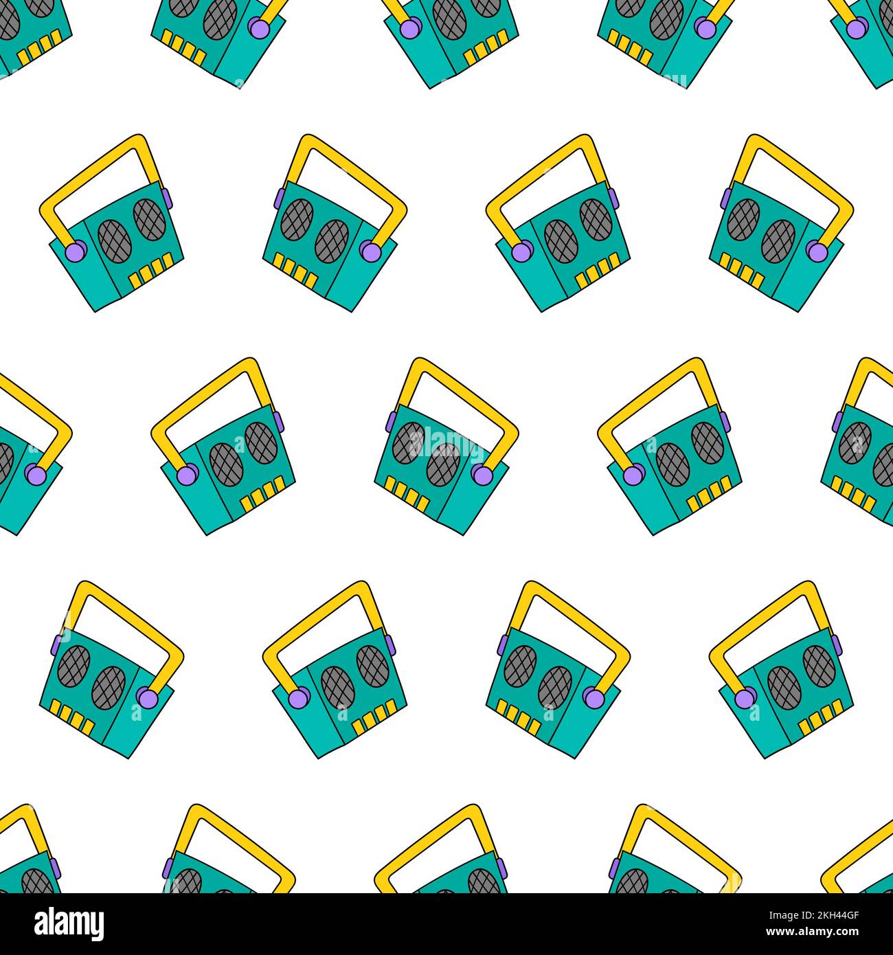 A set of cartoon radios isolated on white background Stock Vector Image ...