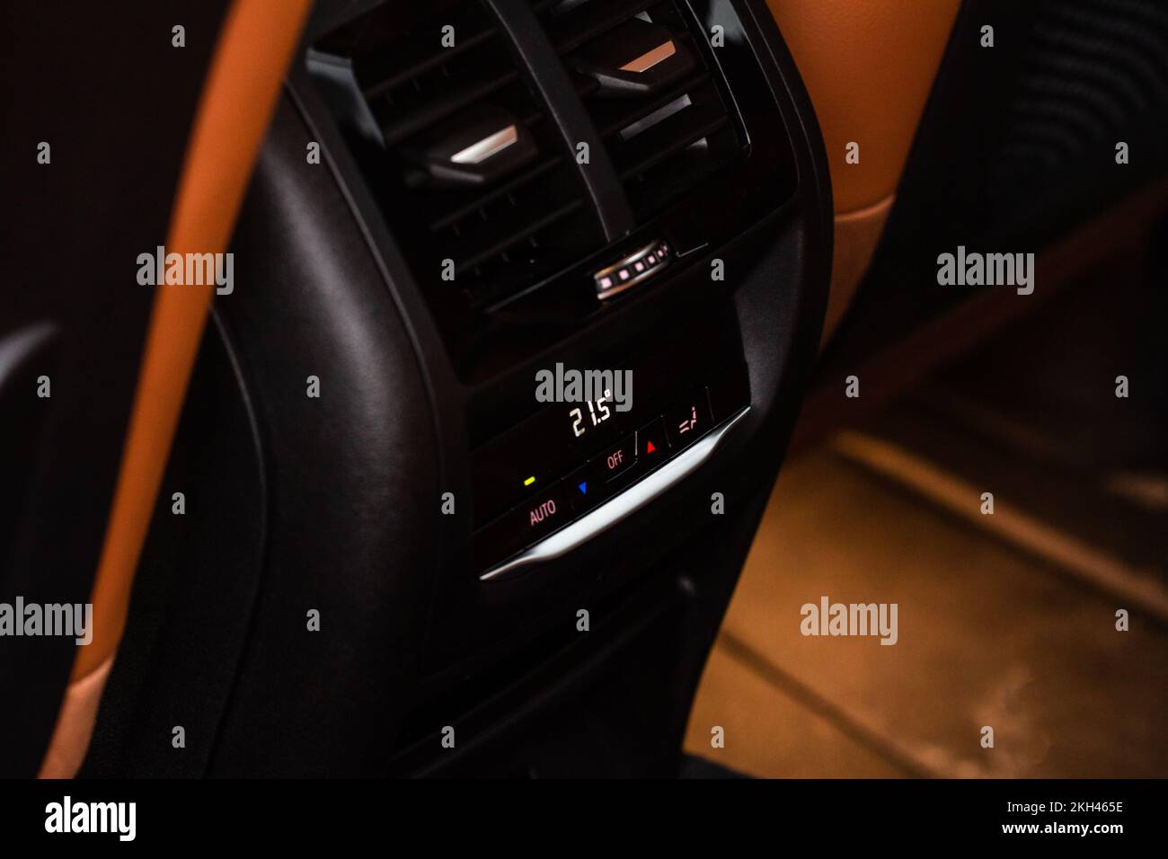 Digital control panel car air conditioner dashboard. Modern car ...