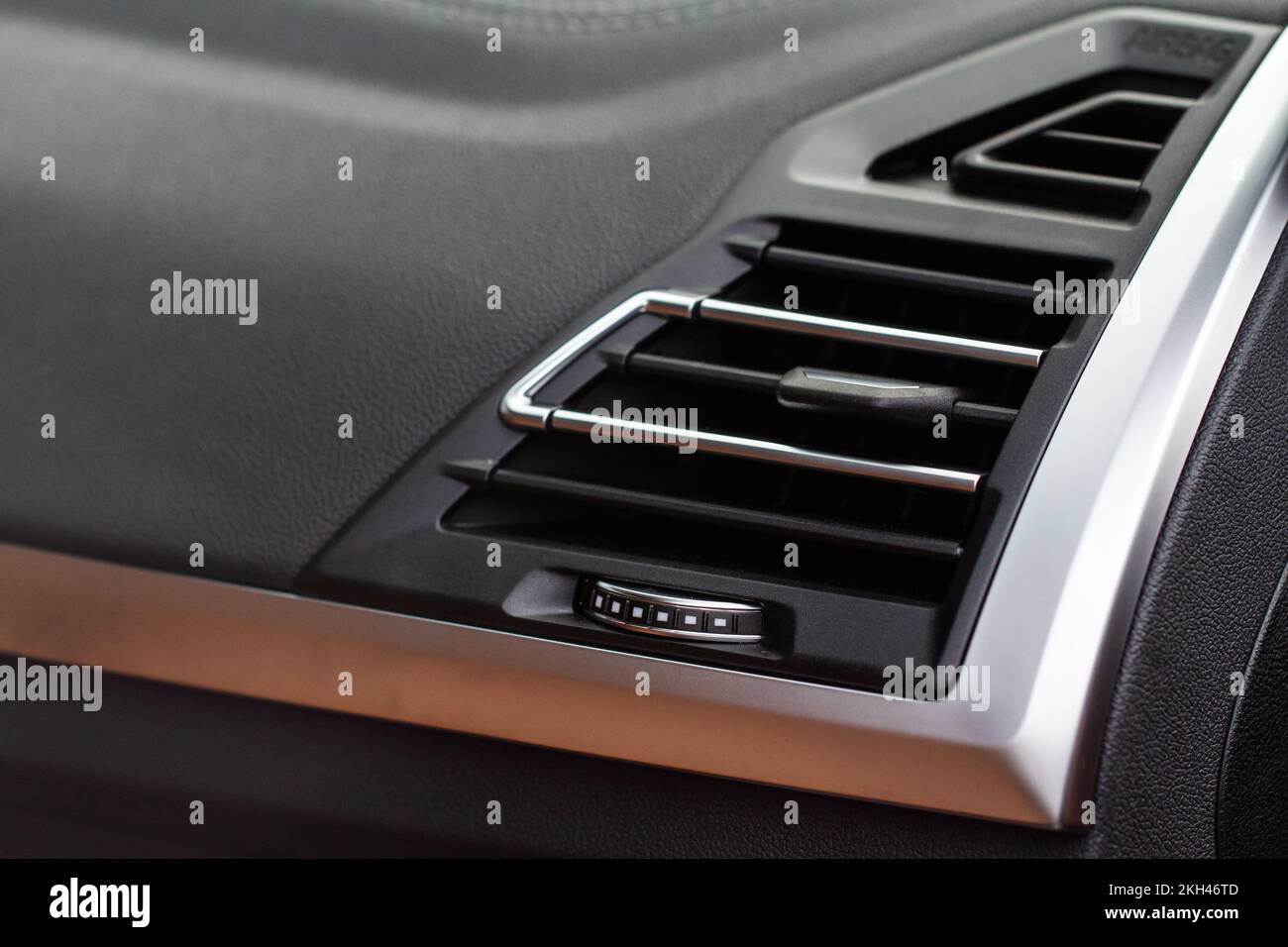 Car air conditioning close up view. The air conditioner flow inside the ...