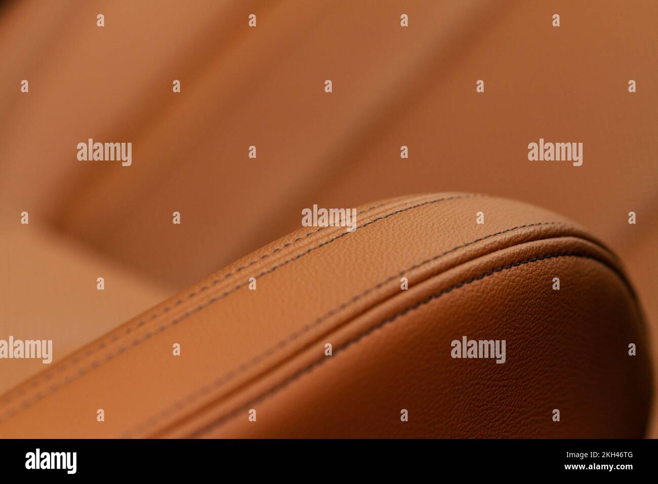 High angle view of modern car fabric seats. Close-up car seat texture ...