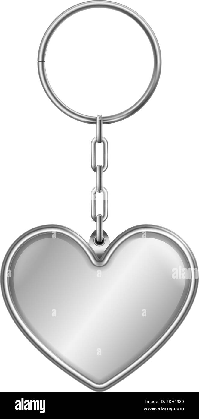 Silver heart keychain Stock Vector Images - Alamy