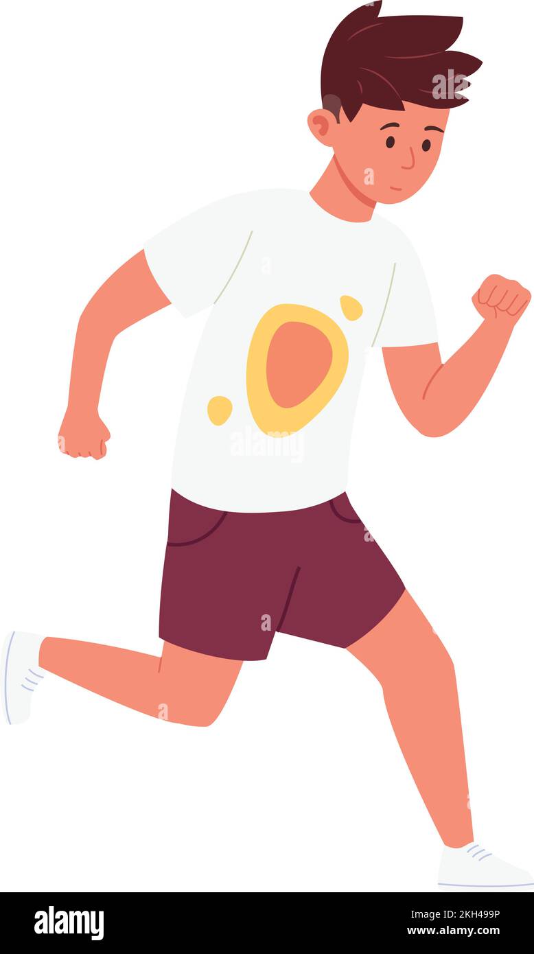 Running boy. Active kid workout. Child athlete isolated on white ...