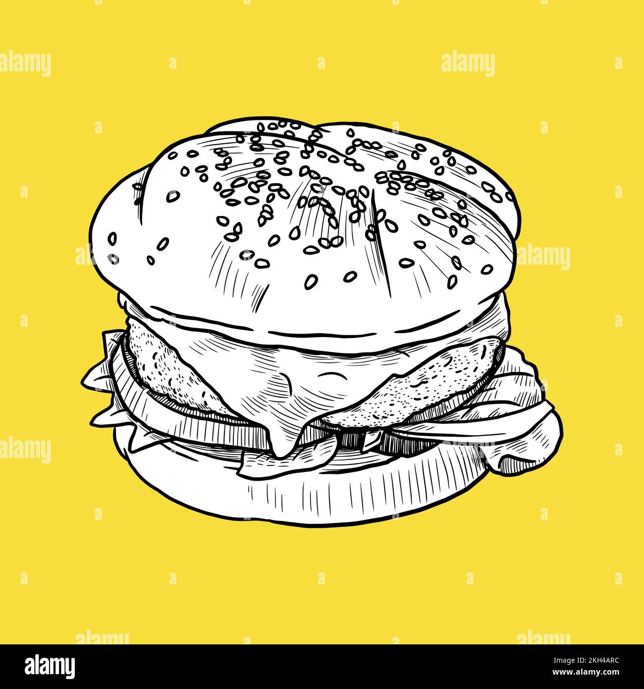 Hamburger Icon, Drawing, Sketch and Vintage style Stock Vector Image ...