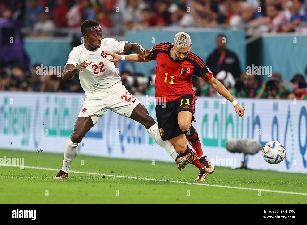 Yannick Carrasco, Richie Laryea during the FIFA World Cup Qatar 2022 ...