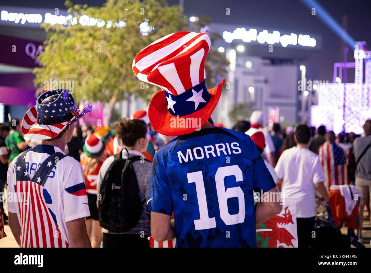 USA Supporters at Wales v USA in the FIFA World Cup. Credit: Lewis ...