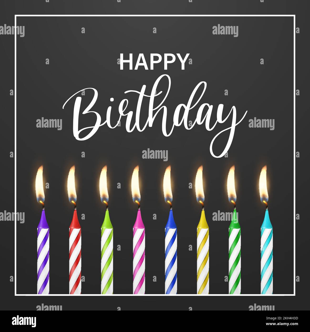 Happy Birthday. Vector Banner, Greeting Card with 3d Realistic Paraffin ...