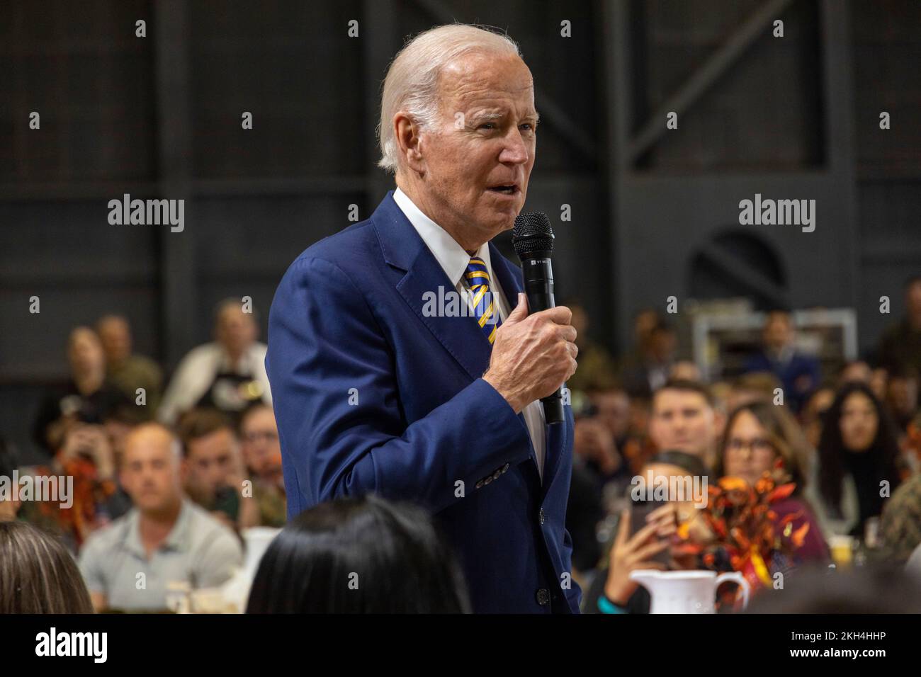 U.S. President Joseph R. Biden Jr. addresses service members and ...