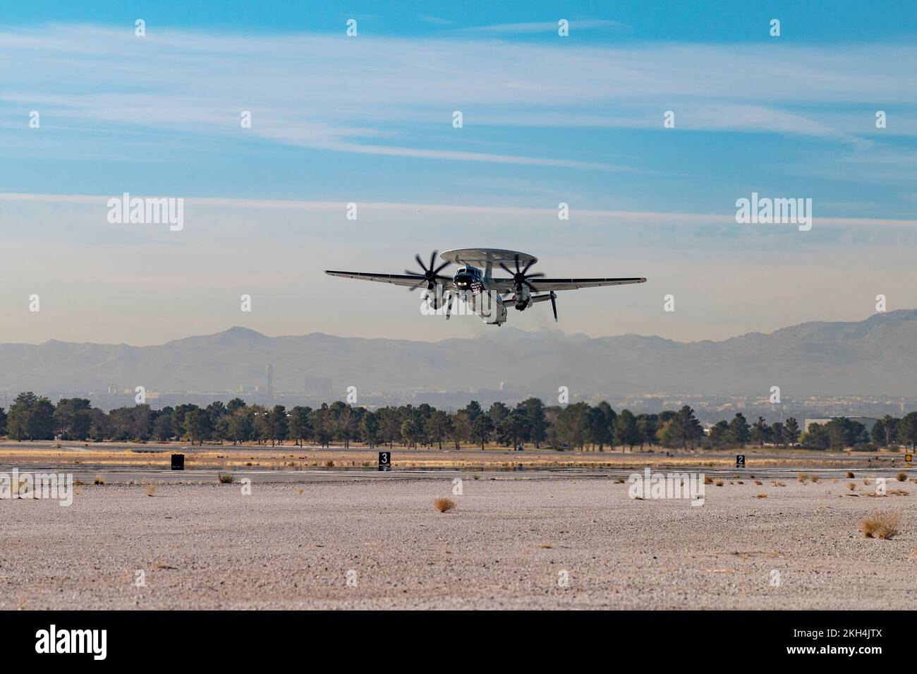 A U.S. Navy E-2D Hawkeye aircraft assigned to Airborne Command ...