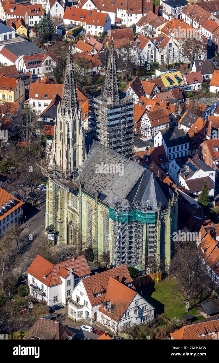 Construction site renovation evang church sankt maria zur wiese hi-res ...