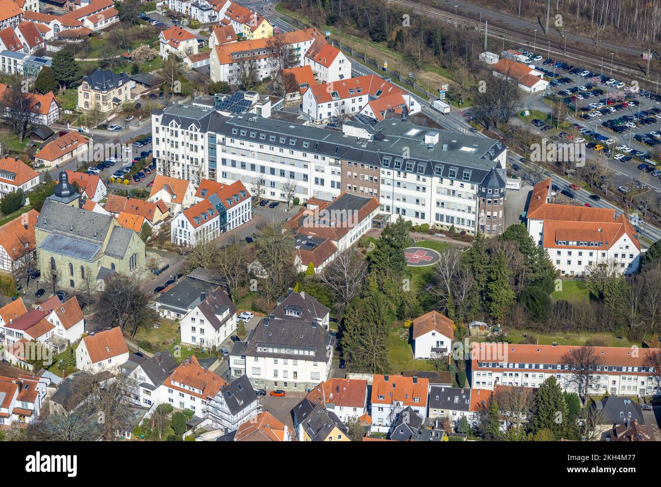 Aerial view, Marienkrankenhaus, Osthofen, Soest, Soester Börde, North ...