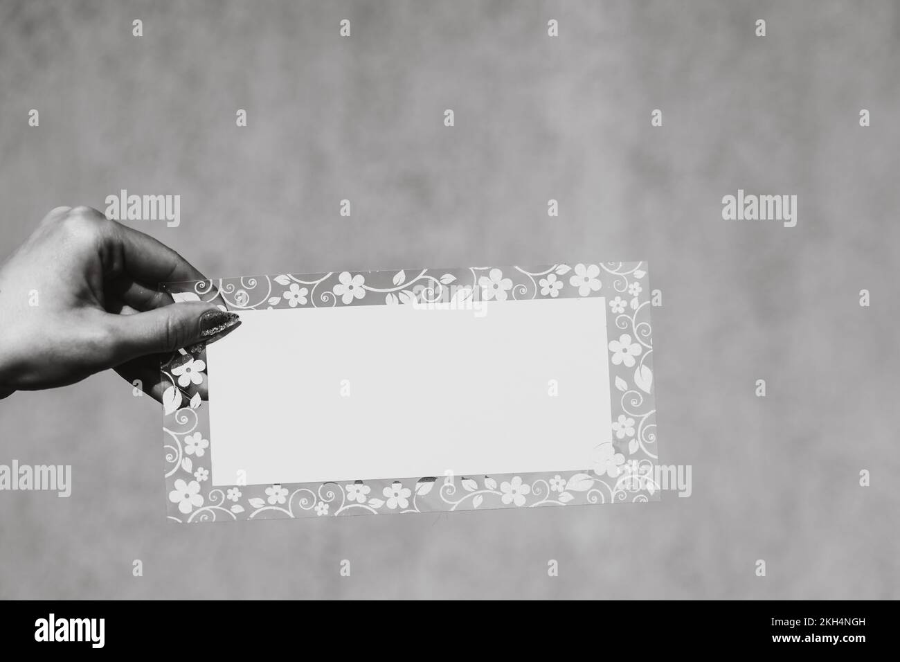 Empty space for text with decorated floral frame, greeting card design ...