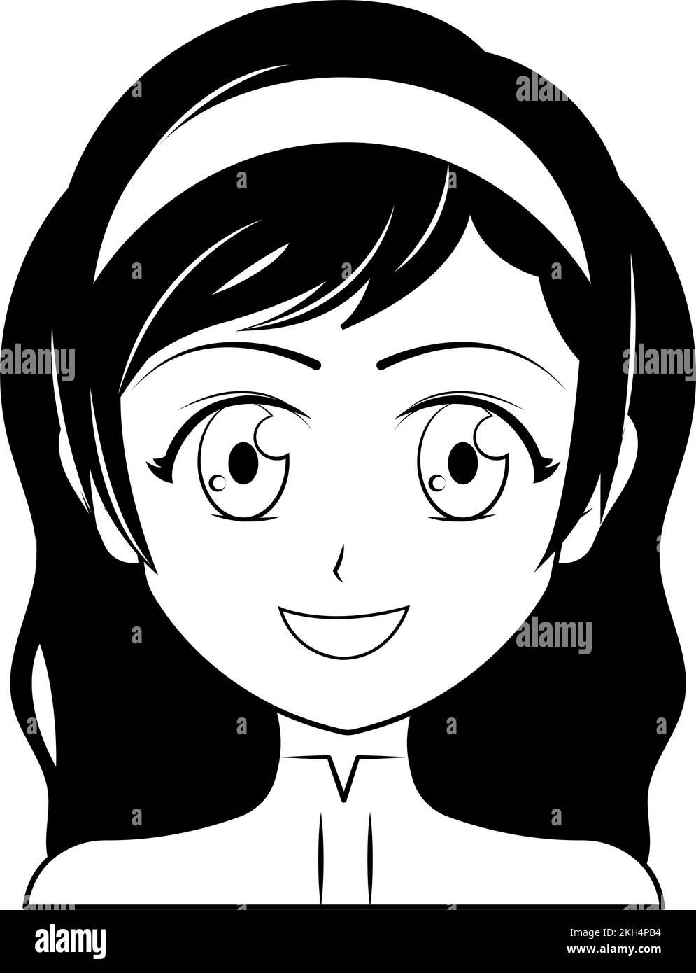 happy anime woman Stock Vector Image & Art - Alamy
