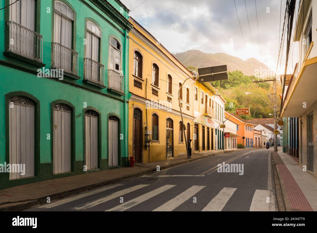 Santa Leopoldina, ES, Brazil - August 13, 2022: Empty main street of ...