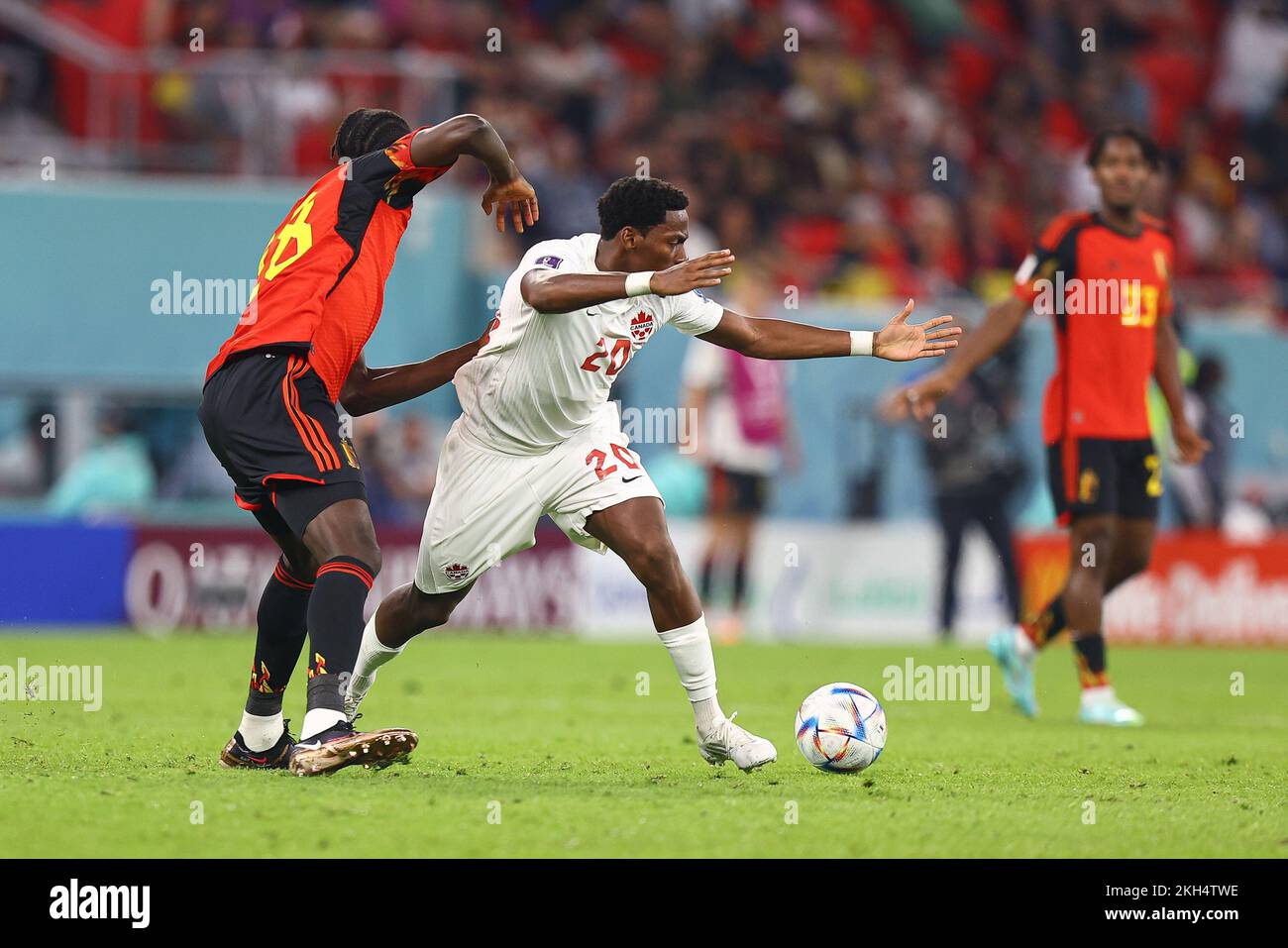 Jonathan David during the FIFA World Cup Qatar 2022 Group F match ...