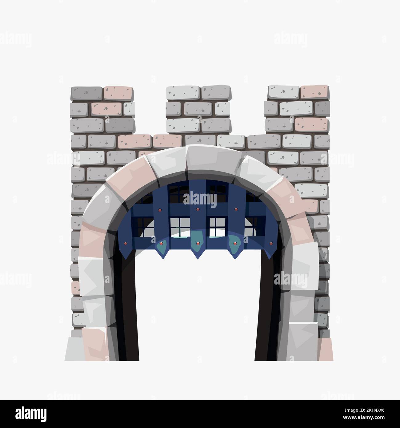 a medieval castle gates isolated front view Stock Vector Image & Art ...