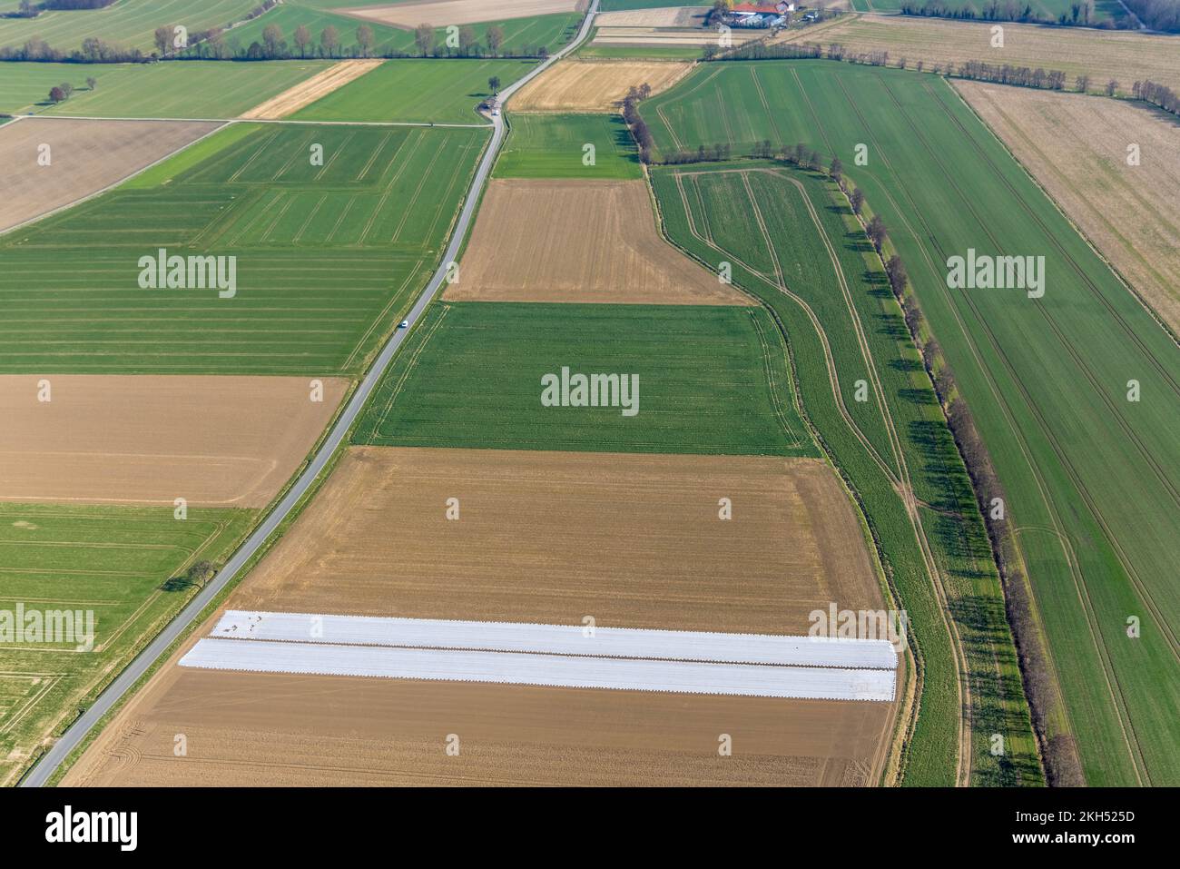 Meadows and fields at bergstrasser weg with the uffelbach hi-res stock ...