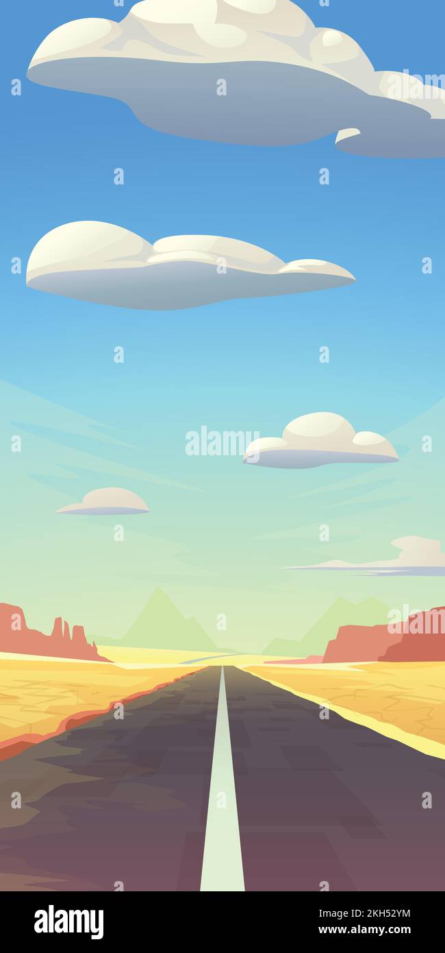 Panoramic landscape road in Stock Vector Images - Alamy