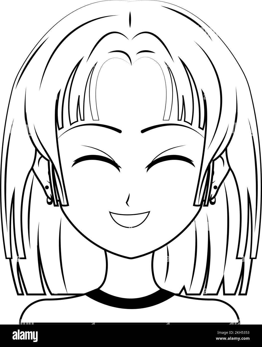 Blondie Anime Girl Smiling Stock Vector Image And Art Alamy