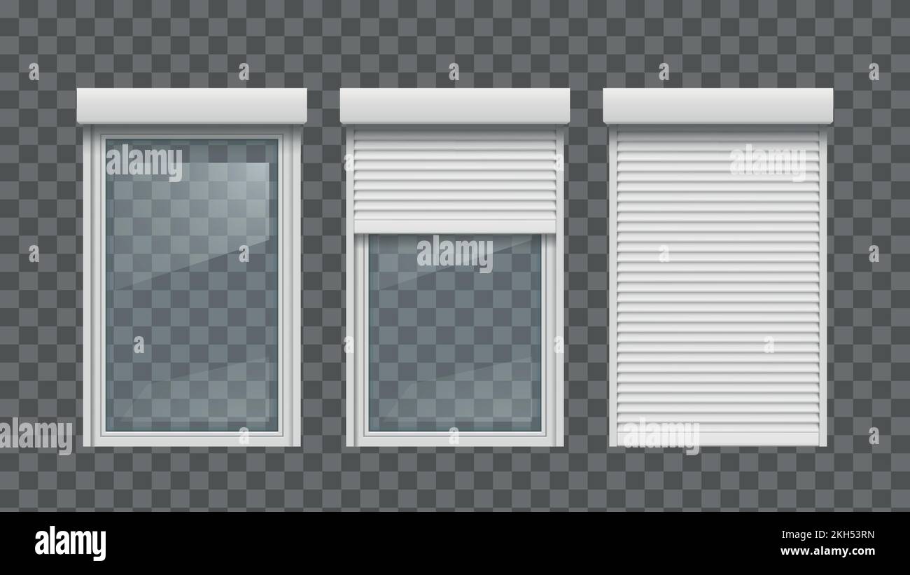 realistic white window rollers in set isolated Stock Vector Image & Art ...